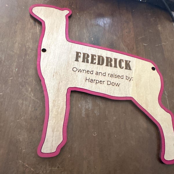 Customizable Pig Hog Stall Tag or Name Plate Label for Fairs and ...