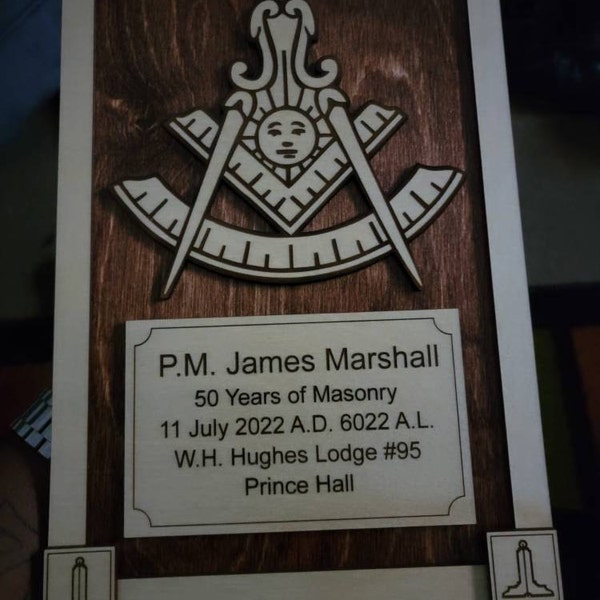 Masonic Past Master Plaque - Custom Wood Engraved - Etsy