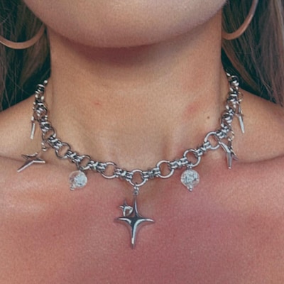 Y2k Chain Necklace,watch Necklace Grunge Necklace,clock Funky Watch ...