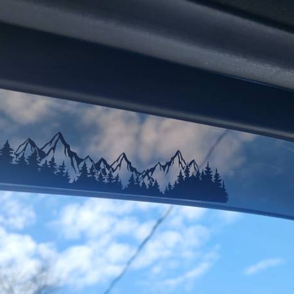 Vinyl Mountain and Trees Decal, Car Emblem Graphic, Vinyl Sticker ...