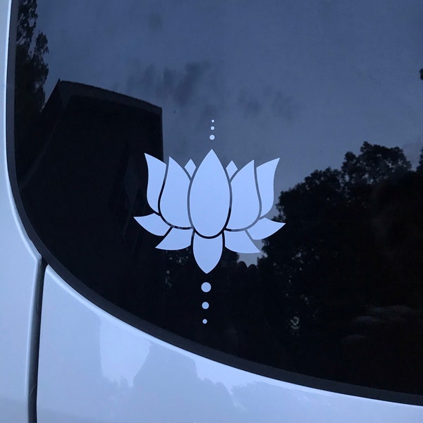 Lotus Flower Vinyl Decal - Yoga Lotus Sticker, Laptop Sticker, Flower ...