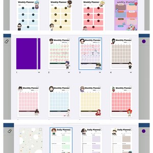 BTS Planner BTS Planner Bundle BTS Stationary Digital Planner 182 Pages ...