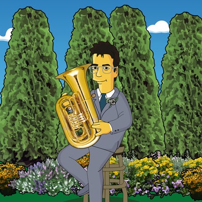 Tuba Player Gift Portrait as Cartoon Character / Tuba Art / Tuba Gift ...