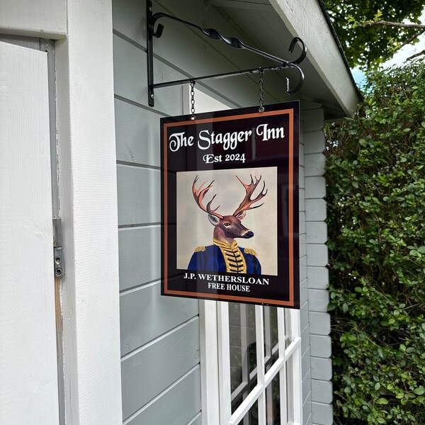 The Stagger Inn Personalised Swinging Custom Made Hanging Pub and Bar ...
