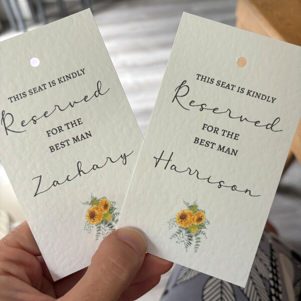 Eucalyptus Wedding Reserved Tags, Wedding Ceremony Reserved Seating Tag ...