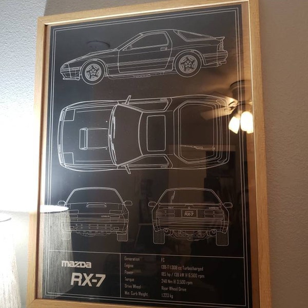 Mazda RX7 FC Blueprint Poster - Etsy