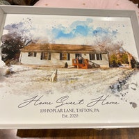 Custom Home Portrait - Custom First Home Gift - Home Art - House ...