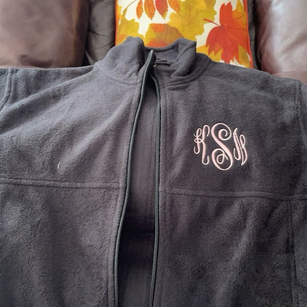 Monogrammed Full Zip Jacket, Monogrammed Fleece Jacket, Personalized ...