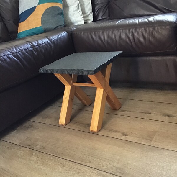 Live Edge, Solid Wooden Slab Computer / Office Desk With Black Metal ...