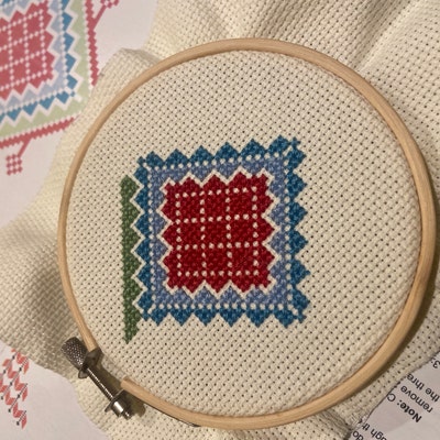 Palestinian Embroidery Cross Stitch DIY Tatreez Kit 5in Hoop With 4 ...