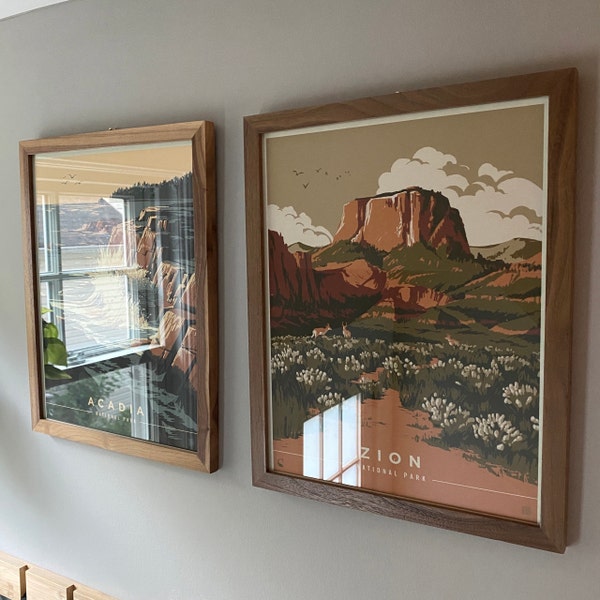 Natural WALNUT Picture Frame in Peewee Style - Choose Your Size: 3x3 up ...