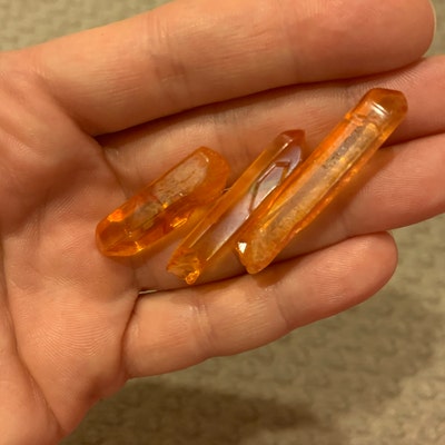 Orange Aura Quartz Crystal Point - Etsy