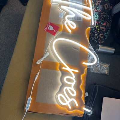 Initials Neon Sign Custom Wedding Decor, Custom Name Sign Wall Decor ...