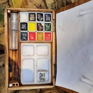 Handmade Wooden Pocket Gouache Paint Box - Etsy