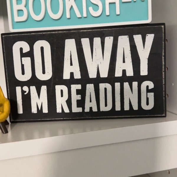 Library Street Sign Self Standing Bookshelf Sign Personalized Color 3D ...