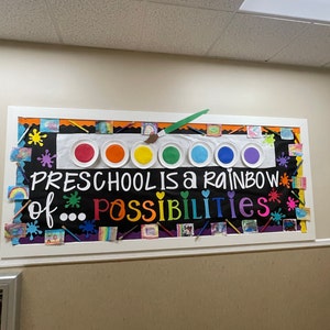 Teachers School Bulletin Board Cutouts DIY Kit rainbow of Possibilities ...