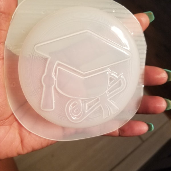 Graduation Cap & Scroll Plastic Mold or Silicone Mold, Bath Bomb Mold ...