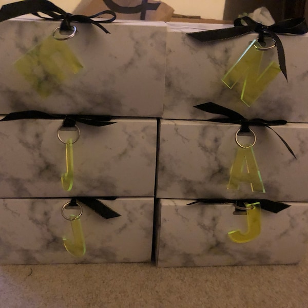 Acrylic Alphabet Keychain, Initial Keychain, Personalized Initial ...