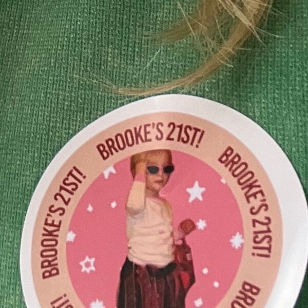 Custom Sticker Design Round Sticker Perfect for Birthdays, 21st Party ...