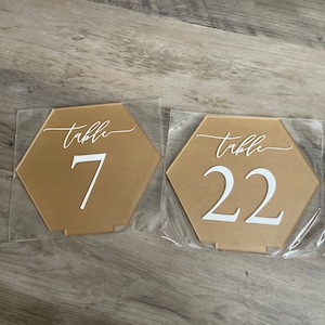 Custom Color Square Table Numbers With Stand Clear Acrylic | Etsy
