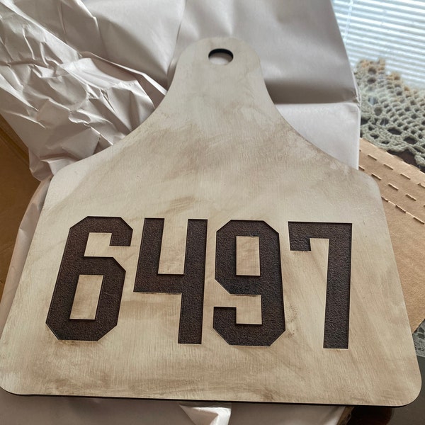 Farmhouse Decor, Cow Tag, Wall Decor, Cow Ear Tag Decor, Laser Engraved ...