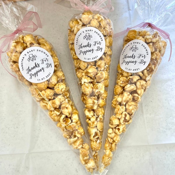Personalized Popcorn Label, Thanks for Popping by Sticker, Party Favour ...