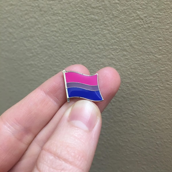 BISEXUAL (LGBTQ) Pride Flag Silver-back Pin Badge for Lapels, Shirts ...