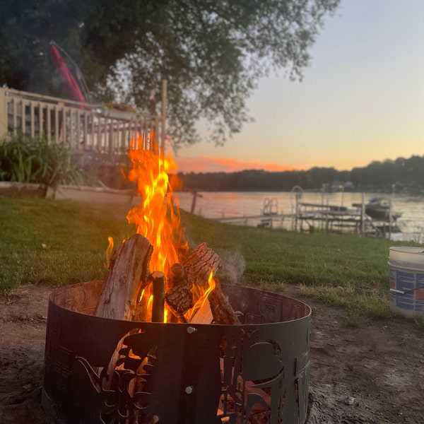 36 Inch 12 Gauge Octagon Style Fire Pit. Packers. - Etsy