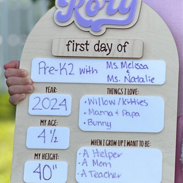 First Day of School Sign Personalized Interchangeable Names Back to ...