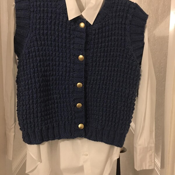 Easy Garter Stitch Woman's Chunky Edge to Edge Jacket Cardigan Pockets ...