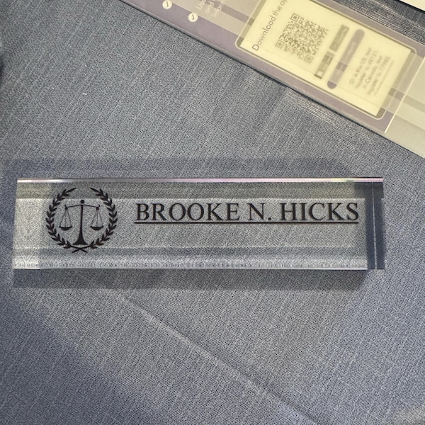 Lawyer Desk Name Plate, Clear JD Judge Nameplate, Lawyer Appreciation ...