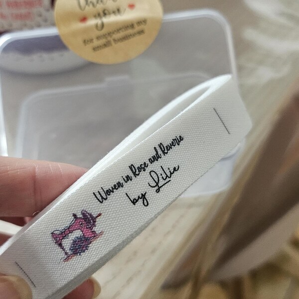 25*50mm Custom Sewing Label, Logo or Text - Fold Tags, Personalized ...