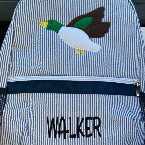Mallard Duck Boys Seersucker Preschool Backpack, Boys Seersucker, Duck ...