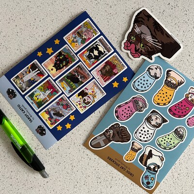 Croc Cat Meme Sticker Sheet Sad Cat Sticker, Pope Cat Meme Sticker ...