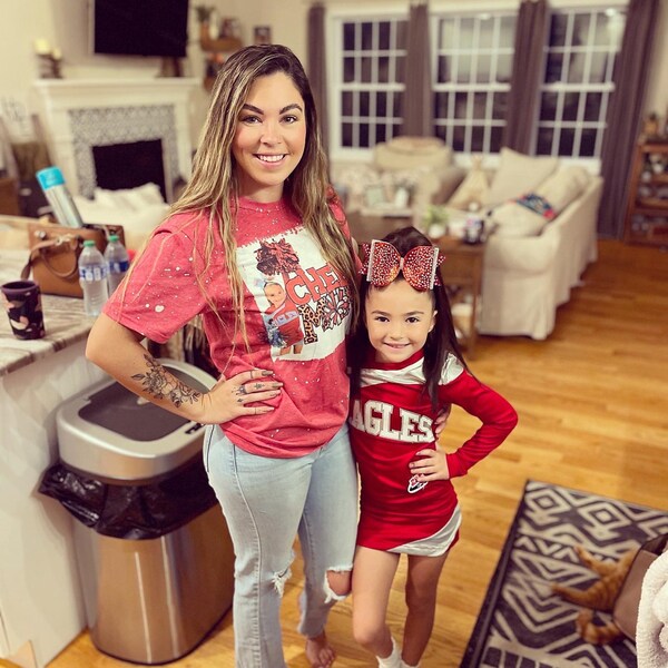 Cheer Mom Personalized Bleach T Shirt for Women, Add Your Own Photo ...