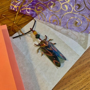 Cicada Necklace Copper Cicada Pendant Brood X Cicada Jewelry Layering ...