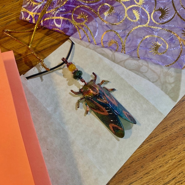 Cicada Necklace - Copper Cicada Pendant - Brood X Cicada Jewelry ...