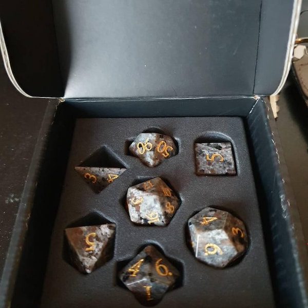 Full Dnd Dice Set | Satin Finish Dice | Rainbow Matt Glass| Dnd Gift ...