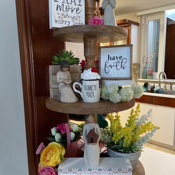Faith Black & White Tiered Tray Decor, Christian / Religious F19 - Etsy