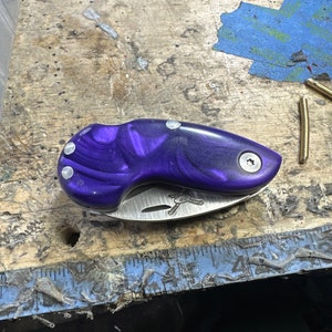 Ruby Red Pearl Scales Knife Handles . - Etsy