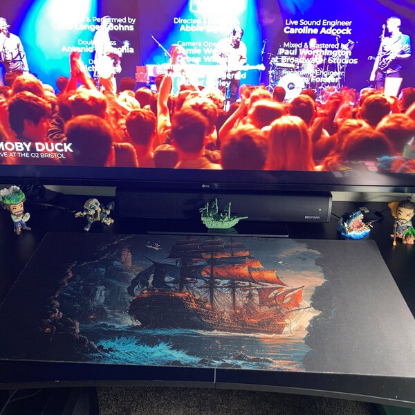 Desk Mat, Fantasy Pirate Ship Large Mouse Pad, Cute Gaming Desk Pad ...