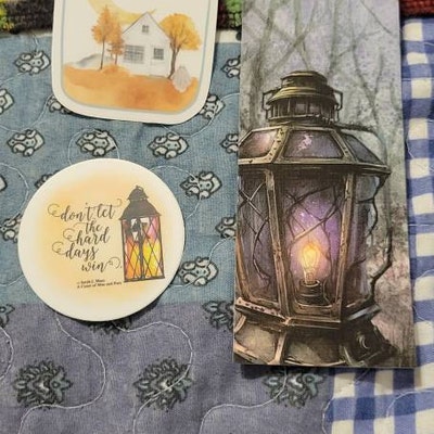 Clear Spooky Vibes Sticker, Mini Fall Landscape Vinyl Decal With Cute ...