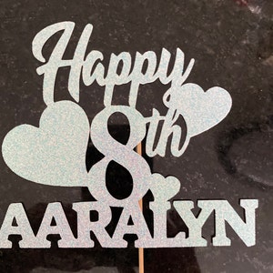 Cake Topper Personalised Custom Happy 41st Birthday Trace - Etsy