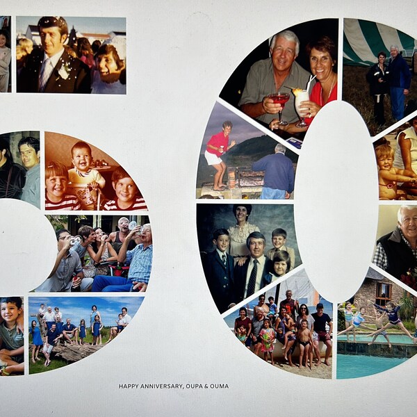 50th Birthday Number Photo Collage PDF / Pic Collage / Image Collage ...