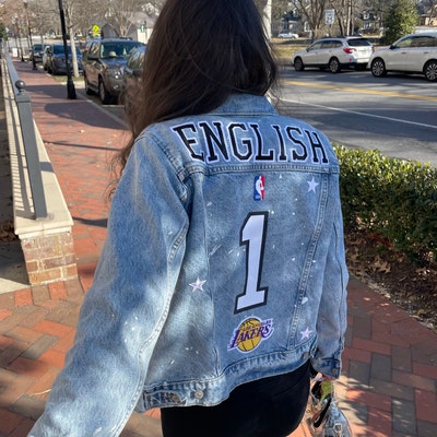 Custom Jean Jacket Custom Vinyl Logo Jacket Large Logo Sports Jacket ...