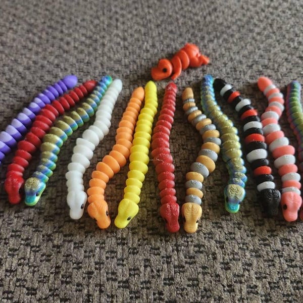 Snake | 3D Printed | Articulated Flexi Wiggle | ADHD Sensory Aid ...