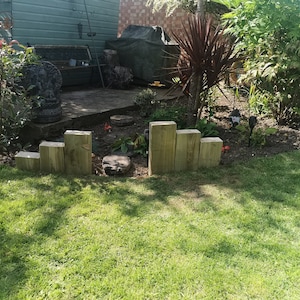 Wood/timber Post and Rope, NO DIG Kit Richthepostman 28mm Single Rope ...