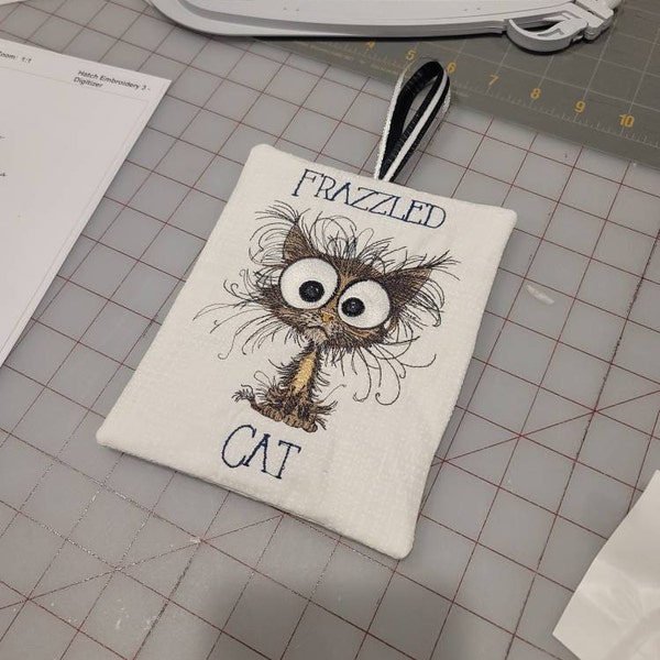Frazzled Cat Embroidery Design, Funny Pet Embroidery File - Etsy