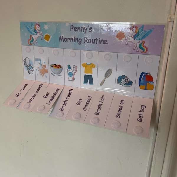 Personalised Handmade Visual Routine Chart Morning /evening Learning ...