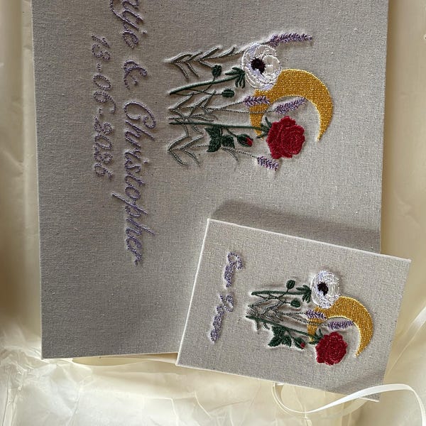 A5 Embroidered Flower Garden Guestbook/memory Book - Hardcover ...
